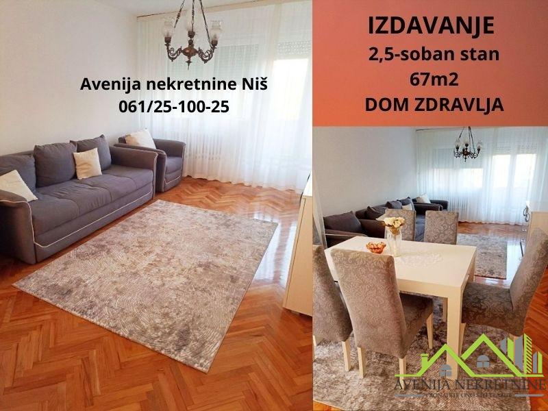 Izdavanje Trosoban stan, 67m2 Dom Zdravlja