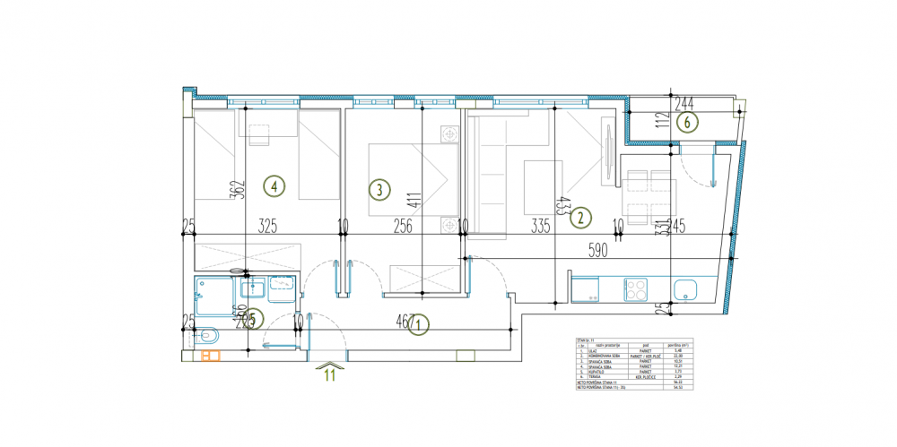 Dvoiposoban stan na prodaju, 53m2, 103.350€