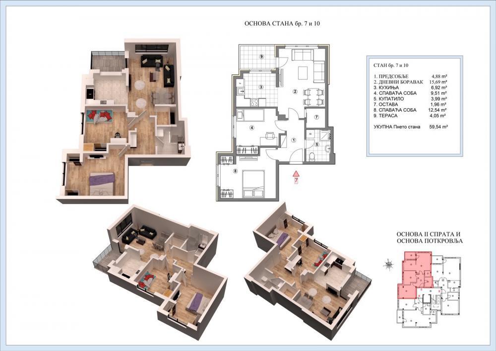 Dvoiposoban stan na prodaju, 59.54m2, 86.350€