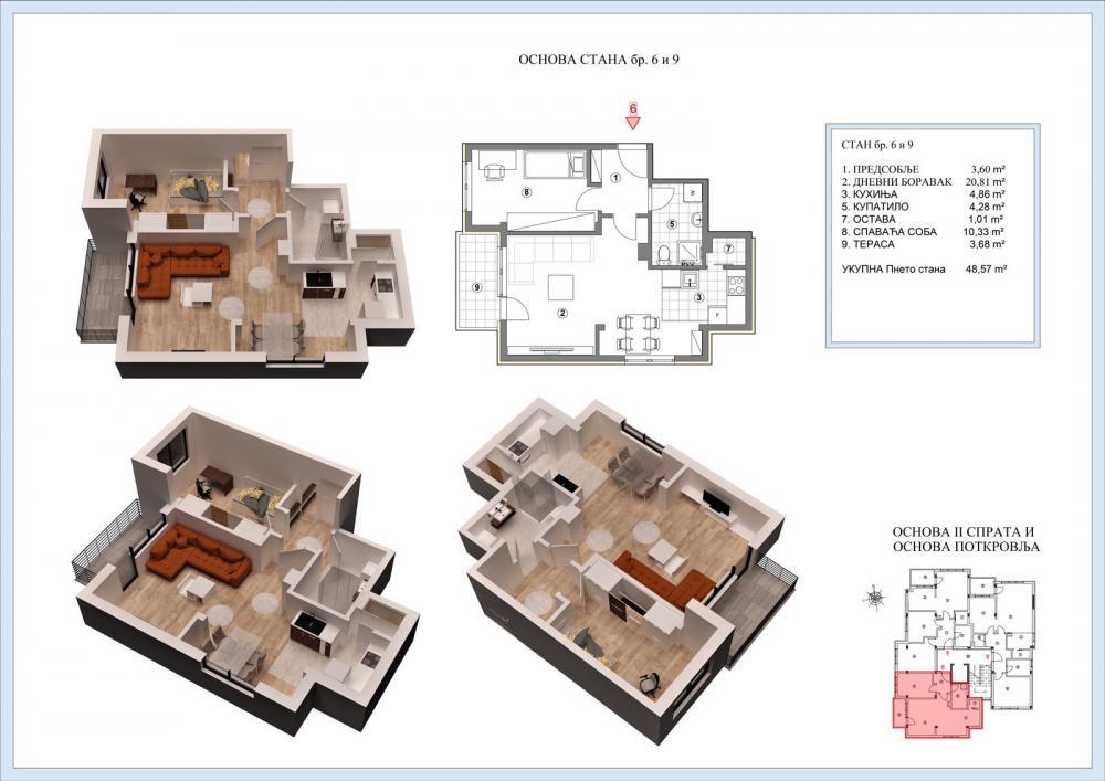 Jednoiposoban stan na prodaju, 48.57m2, 70.500€