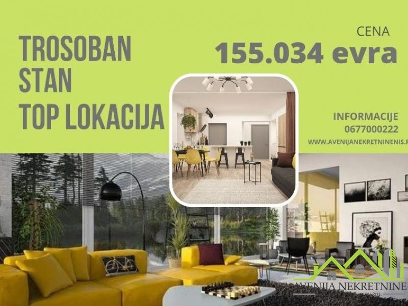 TOP LOKACIJA – NOVOGRADNJA – PDV – TROSOBAN STAN 76m2