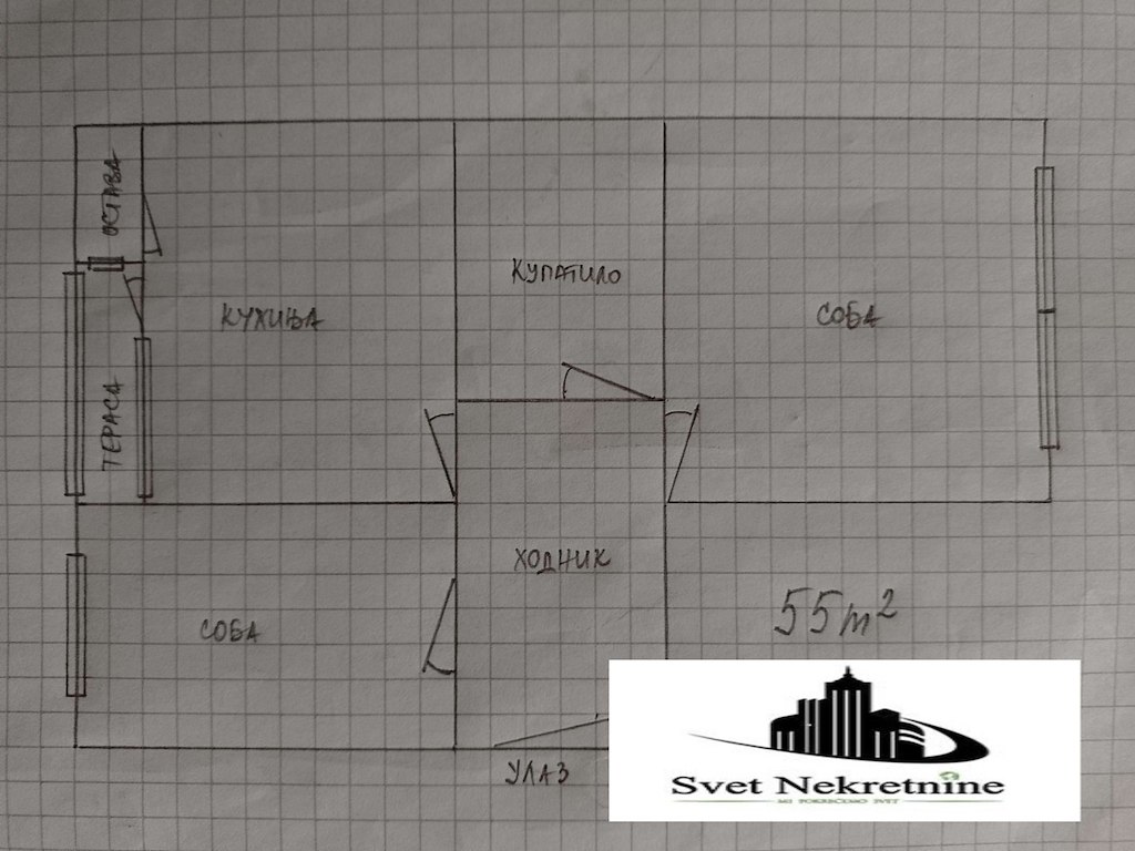 Stan,NOVI SAD,BULEVAR,kv: 55.00, € 102000, ID: 1040415