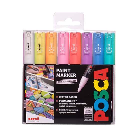 UNI set PC-1m POSCA /0.7mm 8 kom pastelne boje (UNI-ball)