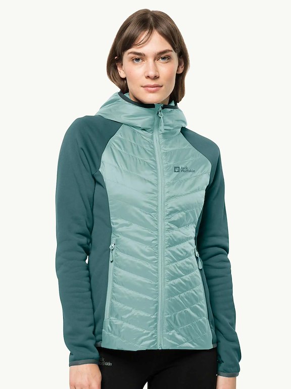 JACK WOLFSKIN Ženska jakna Routeburn Pro Hybrid JW-1710861 zelena