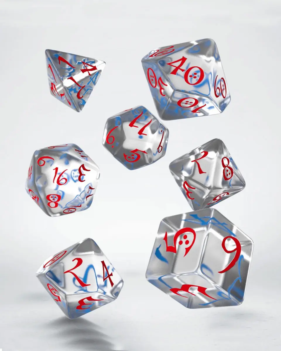 Q WORKSHOP Kockice Classic RPG Translucent & Blue-Red Dice 7/1