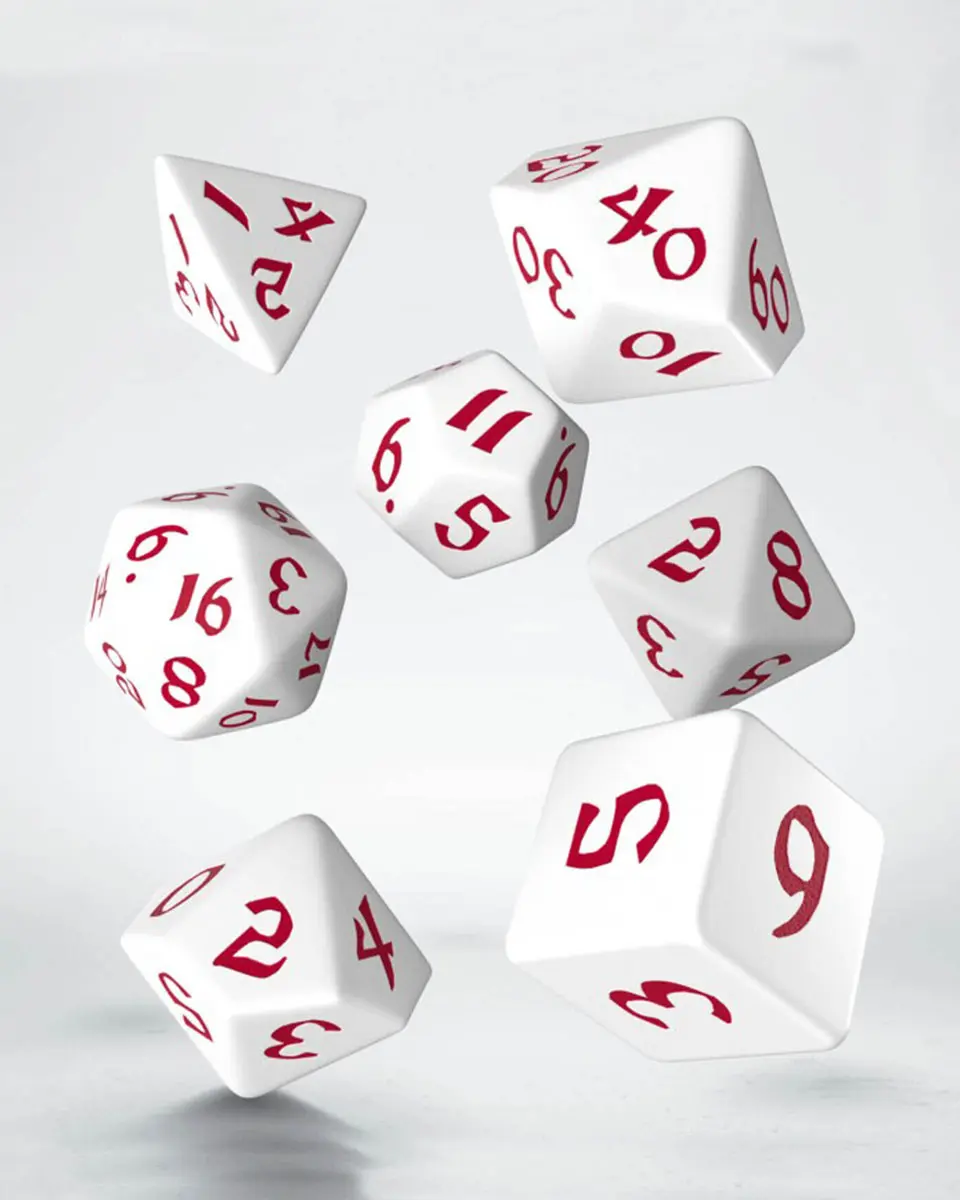 Q WORKSHOP Kockice Classic Runic White & Red Dice 7/1