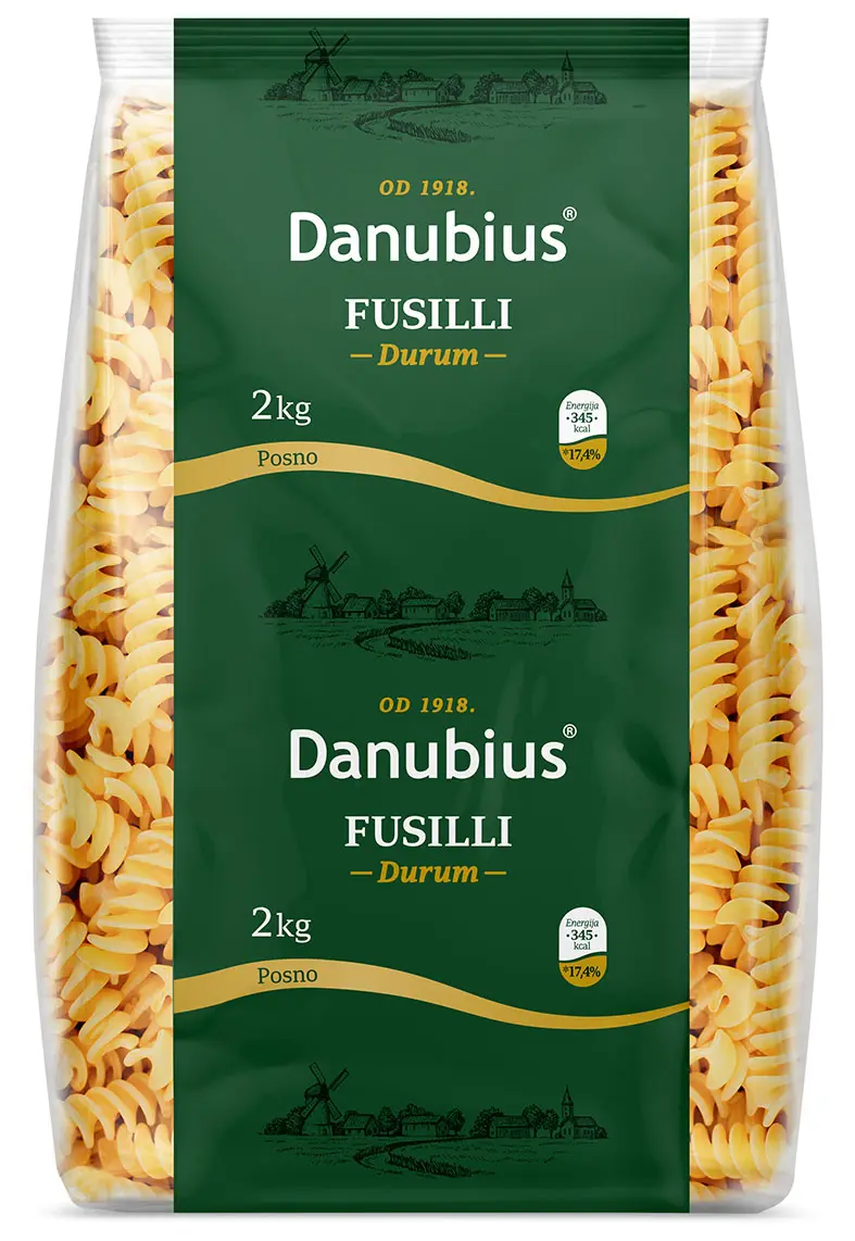 DANUBIUS Testenina Fusilli 2 kg