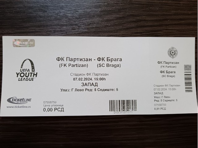 Partizan-Braga 7.2.2024 U-21