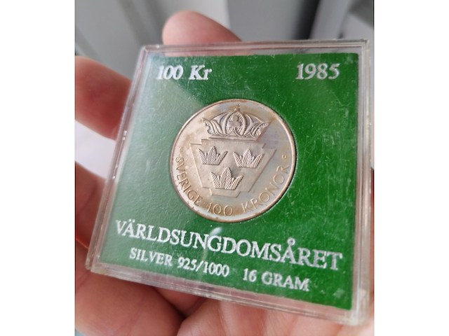Švedska 100 kruna 1985. srebro