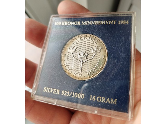 Švedska 100 kruna 1984. srebro...