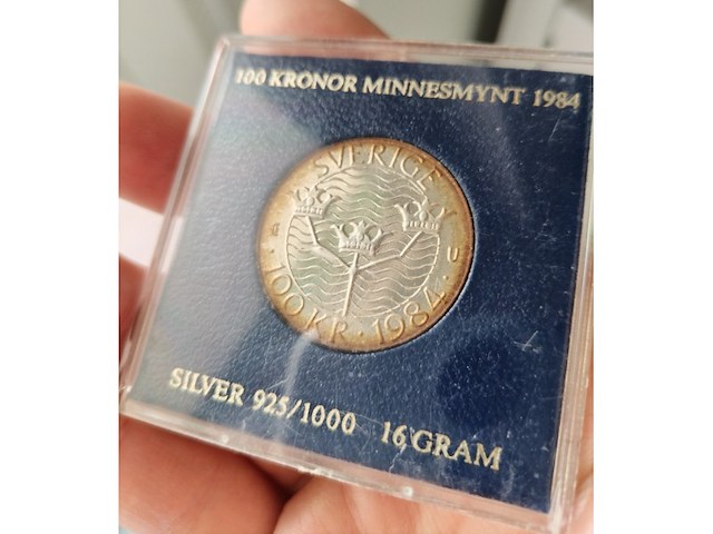 Švedska 100 kruna 1984. srebro