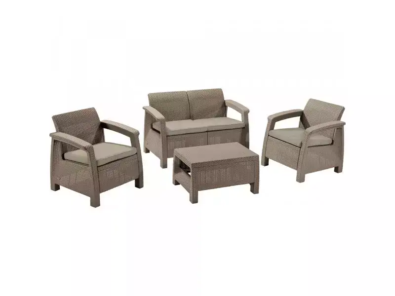 KETER CORFU II BAŠTENSKI SET, PE-RATAN, KAPUĆINO (CU 227640)