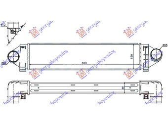 HLADNJAK INTERKULERA 2.5 ST225/RS305/RS350 BENZIN (660x150x65) VOLVO V70 07-13