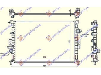 HLADNJAK MOTORA ZA SVE MODELE BENZIN/DIZEL (MAN) (670x454x16) VOLVO S60/V60 13-16