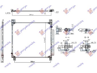 HLADNJAK KLIME 2.4/2.8 D DIZEL (575x510x12) TOYOTA HI-LUX 2WD/4WD 20-