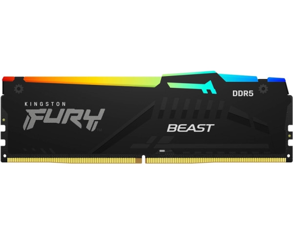 DDR5 16GB 5200MHz [FURY BEAST RGB], Non-ECC UDIMM, CL40 1.25V, 288-Pin 1Rx8, w/RGB Heatsink ( KF552C40BBA-16 )