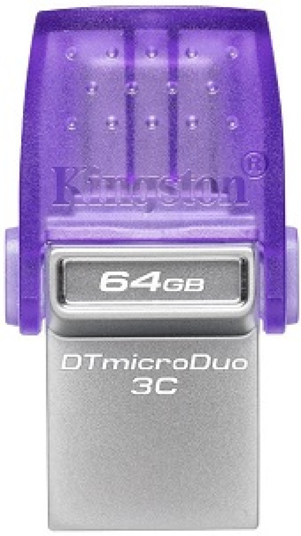 64GB USB Flash Drive, 2-in-1 USB 3.2 Gen.1 Type-C & Type-A, DataTraveler microDuo 3C, Read up to 200MB/s ( DTDUO3CG3/64GB )