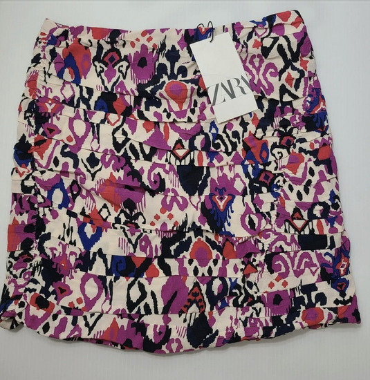 Zara floral print drapirana suknja NOVO