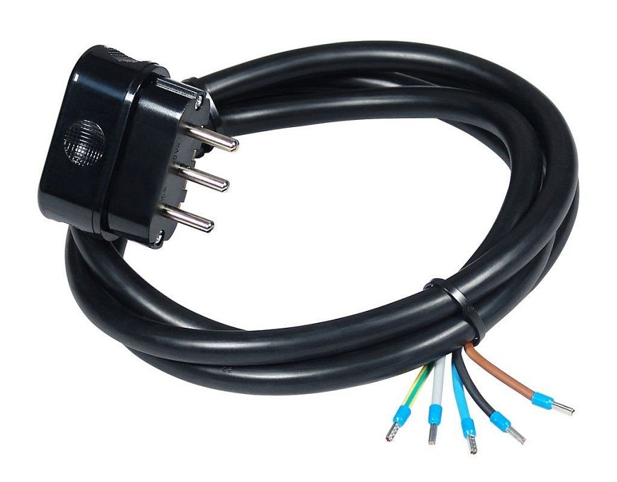 Kabel prik. crna trofazni H05RR-F 5x2.5 3m