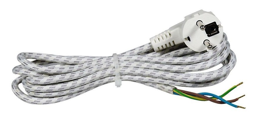 Kabel prik. za peglu H03RT-H 3x0.75L=3m 1300W 6A