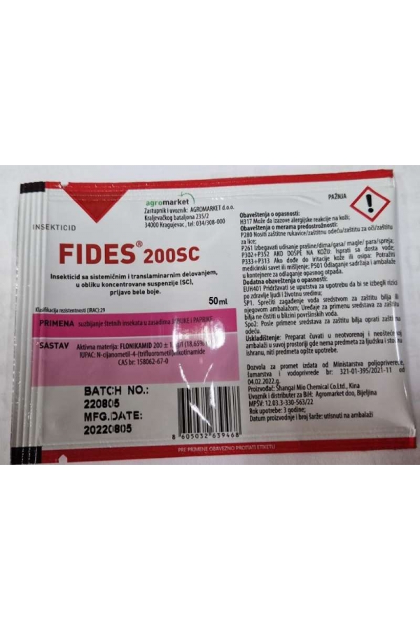 FIDES 200 SC 50ML
Šifra: 5512 JM: KOM