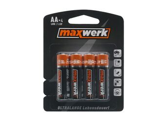 MAXWERK Baterija alkalna AA LR6 1.5v 4/1