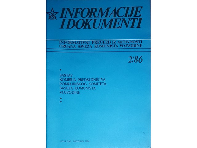 Informacije I Dokumenti SKV Br.2 1986