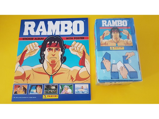 RAMBO-1986-PANINIAlbum za slicice (prazan)+puna kutija
