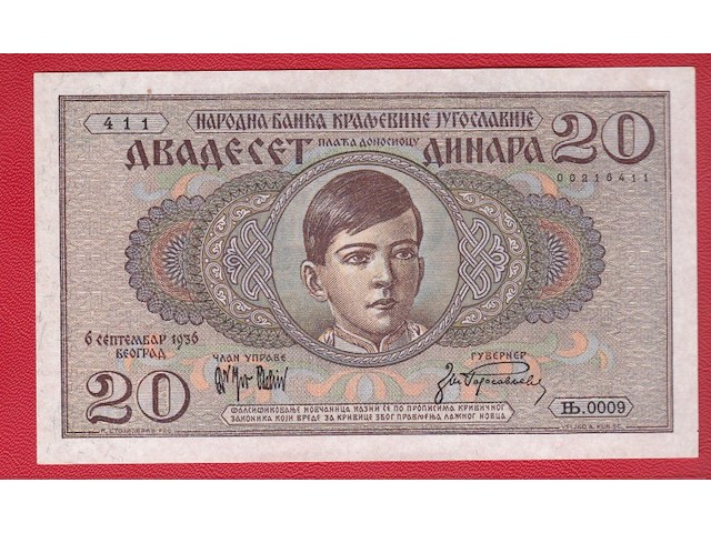 20 dinara 1936 unc