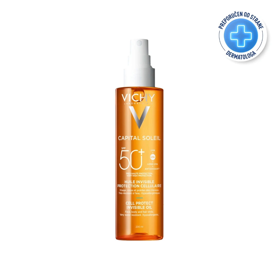 VICHY CAPITAL SOLEIL Zaštitno Ulje za Sunčanje za Lice, Telo i Vrhove Kose SPF50+ Sprej Cell Protect 200 mL