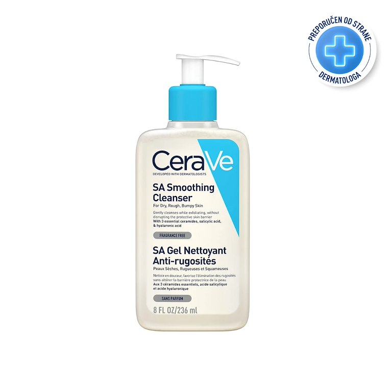 CeraVe® SA Gel za Čišćenje Suve i Grube Kože sa Salicilnom Kiselinom, Niacinamidom, Ceramidima i Hijaluronom 236 mL