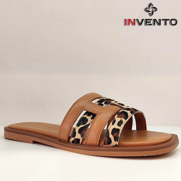 “INVENTO” kožne animal print papuče