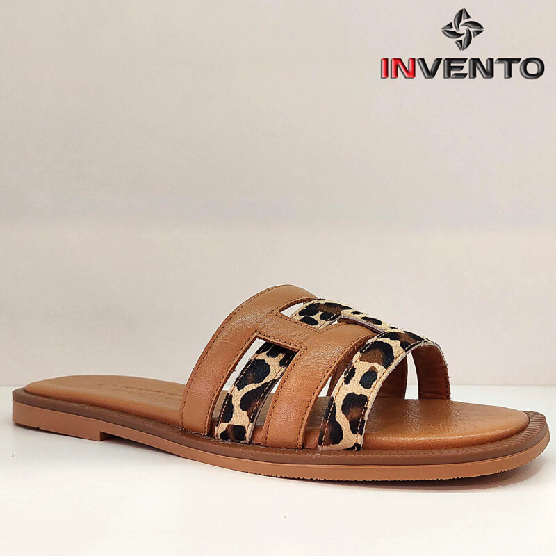 „INVENTO“ kožne animal print papuče