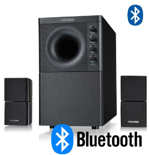 Microlab X3BT Aktivni drveni zvucnici 2.1 sistem 98W RMS, 3,5mm, Bluetooth