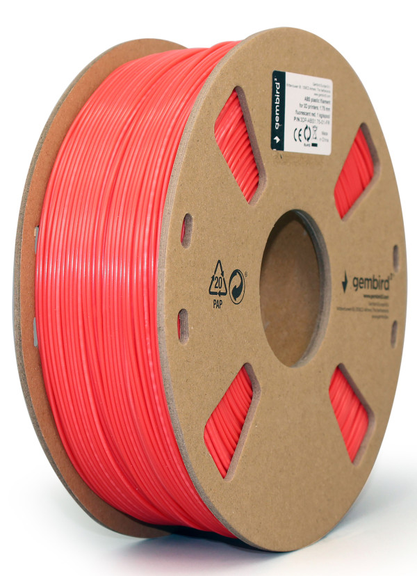 3DP-ABS1.75-01-FR ABS Filament za 3D stampac 1.75mm, kotur 1KG, plamen sjajan RED