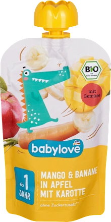 babylove
Voćna kašica - mango i banana u jabuci sa šargarepom, od 1 godine, 100 g
Dijetetska namirnica