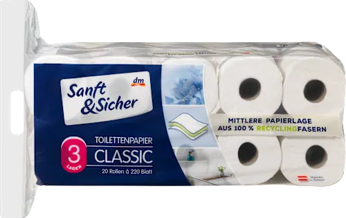 Sanft&Sicher
CLASSIC, 3-slojni toalet papir, 20 kom