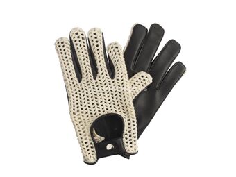 SW Kožne rukavice za vožnju crno bele veličina xl
