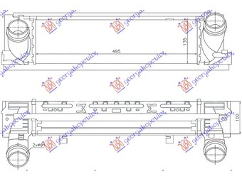 HLADNJAK INTERKULERA 2.5/2.8/3.0 DIZEL (495x133x98) BMW SERIES 3 (F34) GT 12-