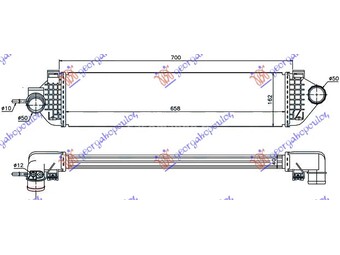 HLADNJAK INTERKULERA 2.0 TDCi DIZEL (650x160x64) FORD KUGA 13-16