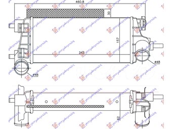 HLADNJAK INTERKULERA 1.0 EcoBoost (343x157x62) FORD FOCUS C-MAX 14-