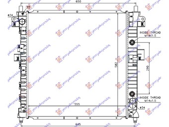 HLADNJAK MOTORA 2.3i BENZIN / 200 Xdi DIZEL (AUTO) (555x580x26) SSANGYONG ACTYON 06-13