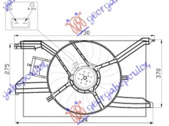 VENTILATOR KOMPLET (BENZIN) SAAB 9.3 02-07