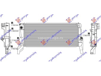 HLADNJAK MOTORA 2.0 BENZIN (AUTO) (677x298) (2 CEVI) MINI CLUBMAN (F54) 15-