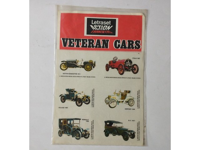 nalepnice VETERAN CARS Printed in England