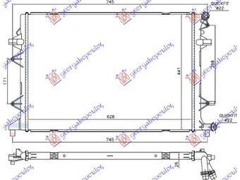 HLADNJAK MOTORA DODATNI 2.0 TDi DIZEL (630x440x26) VW GOLF VI VARIANT 09-14