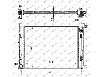 HLADNJAK MOTORA BENZIN/DIZEL (-AC) (51x40x1.2) 12- RENAULT CAPTUR 13-17