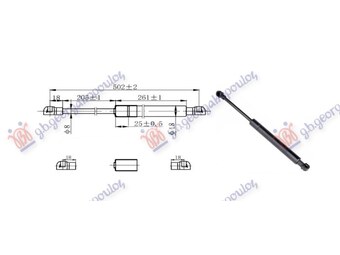 AMORTIZER GEPEK VRATA (QASHQAI+2) (502L-375N) NISSAN QASHQAI 10-13