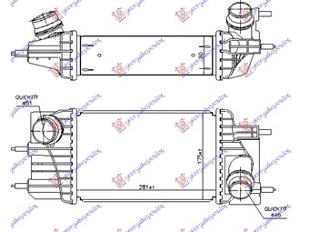 HLADNJAK INTERKULERA 2.3 DCI DIZEL (540x150x80) CREVO 56/51 NISSAN PULSAR 15-