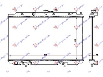 HLADNJAK MOTORA 1.8 BENZIN (MAN) (400x695x16) NISSAN ALMERA TINO 00-05